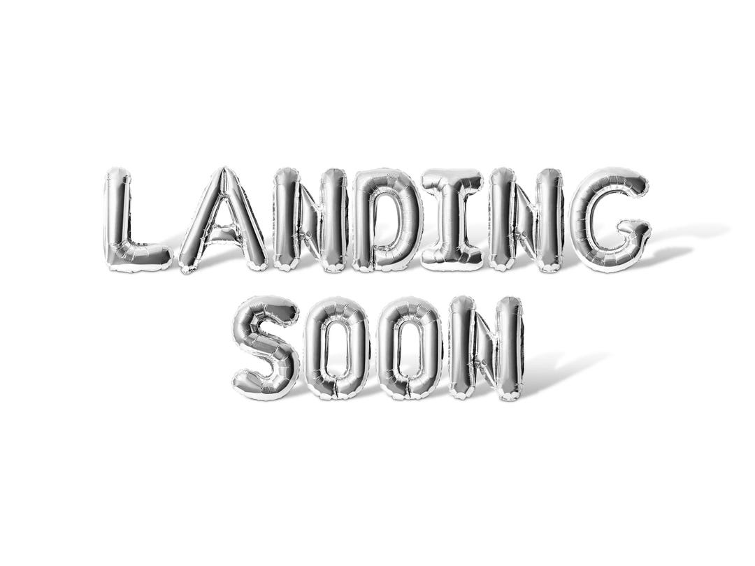 LANDING SOON Letter Balloon Banner - 10 Color Options - Baby Shower ...