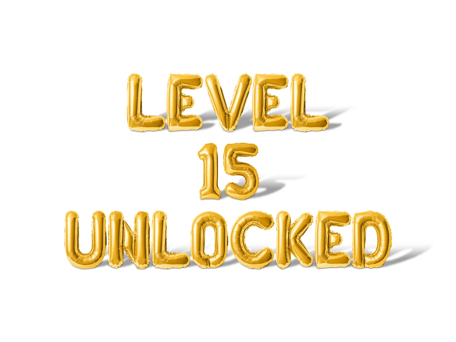 LEVEL 15 UNLOCKED Letter Balloon Banner - 10 Color Options - 15th ...