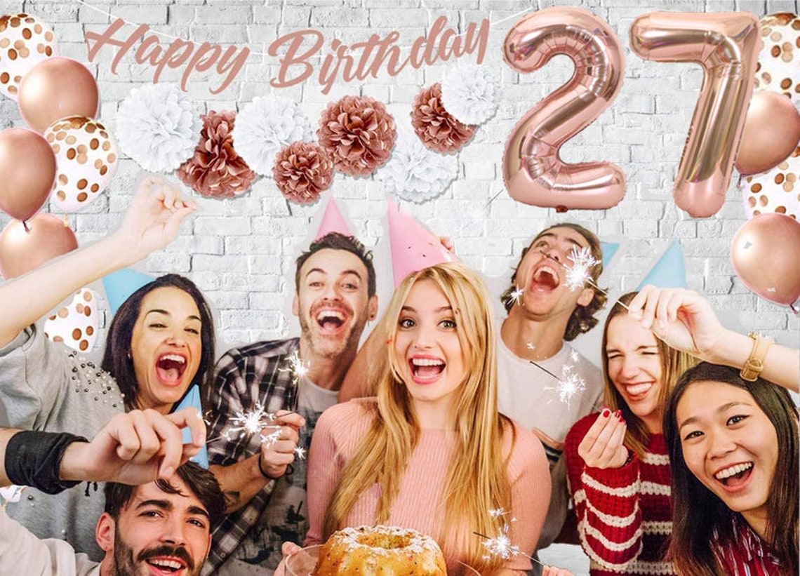 Rose Gold 27th Birthday Decorations for Women 40 | Etsy