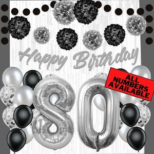 Rose Gold 80th Birthday Decorations for Women - 40" Number Balloons ...