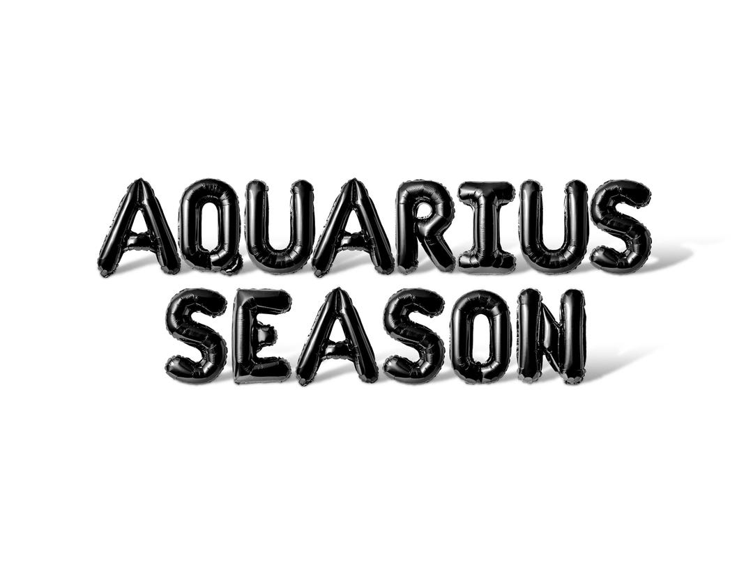 AQUARIUS SEASON Letter Balloon Banner - 10 Color Options - Aquarius ...