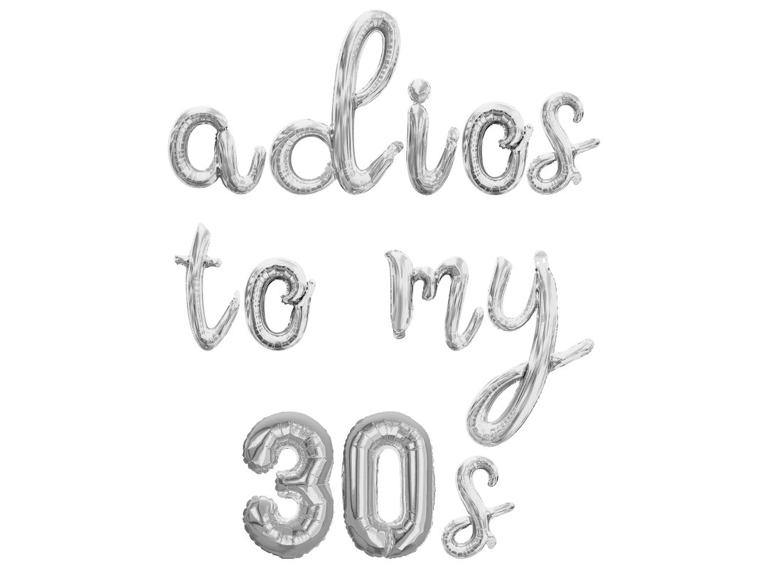 ADIOS TO MY 30S Cursive Letter and Number Balloon Banner - Gold, Rose ...