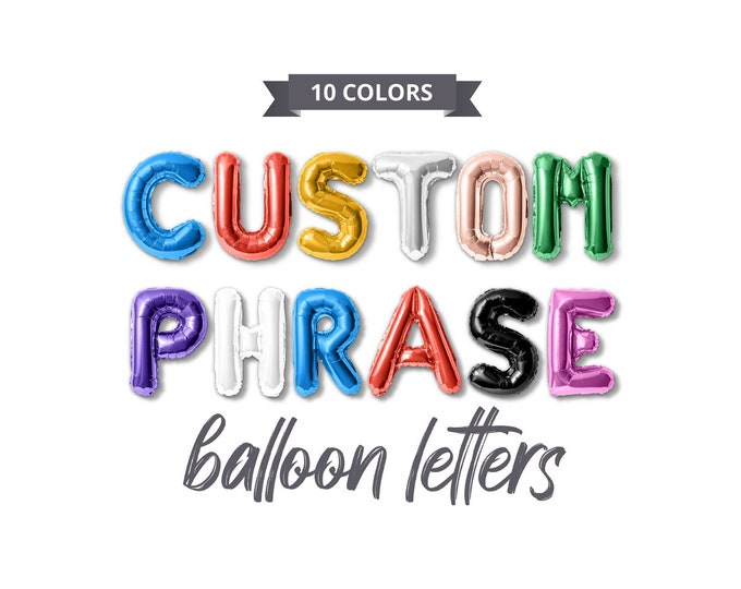 Happy Birthday Balloon Banner W/ Custom Name Letter Balloons - Silver ...