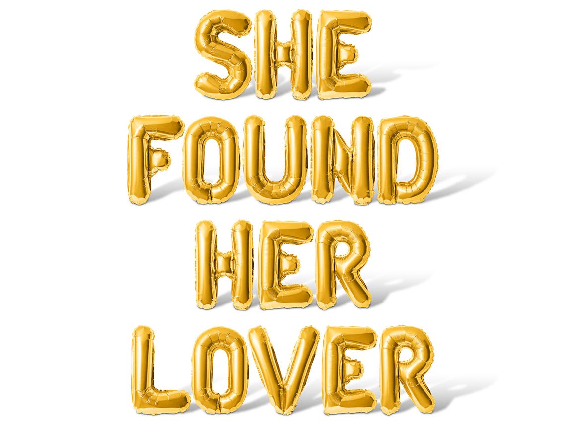 She Found Her Lover Letter Balloon Banner - 10 Color Options ...