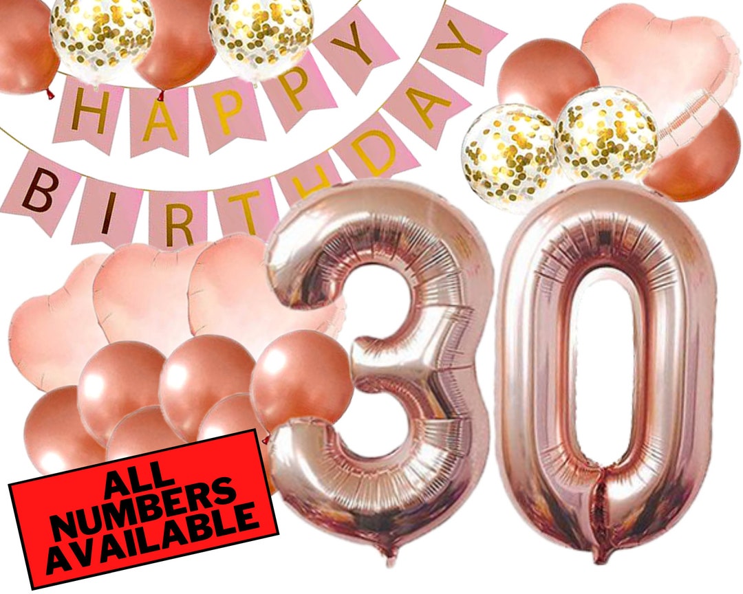 30th Birthday Decorations for Her Pink and Rose Gold 30th - Etsy