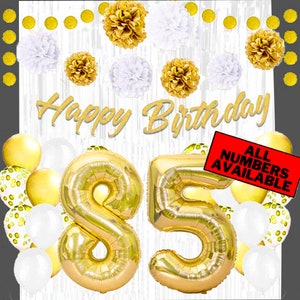 Rose Gold 85th Birthday Decorations for Women - 40" Number Balloons ...