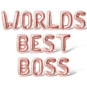 WORLDS BEST BOSS Letter Balloon Banner - 10 Color Options - Boss Day ...