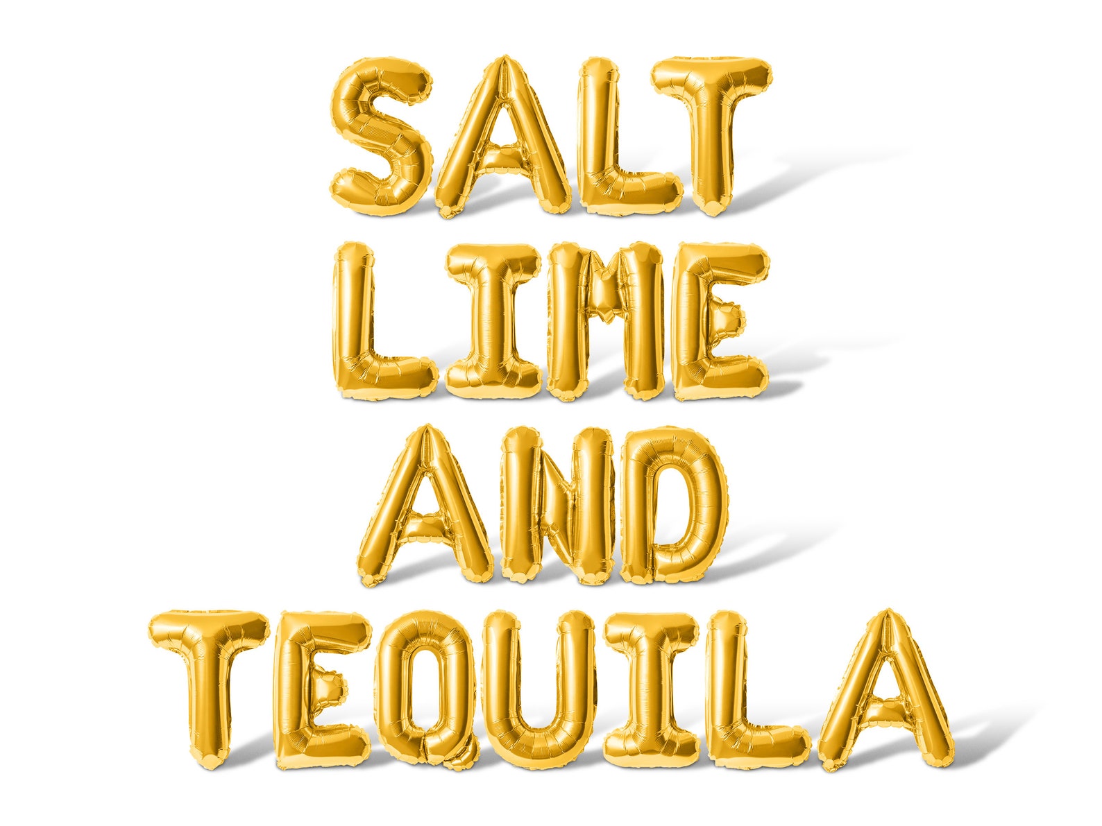 Salt Lime and Tequila Letter Balloon Banner - 10 Color Options - Cinco ...