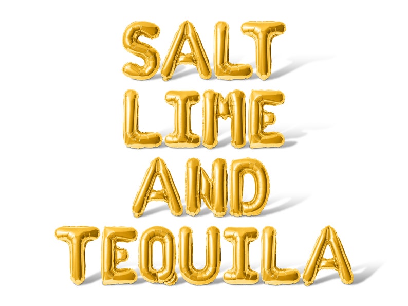 Salt Lime and Tequila Letter Balloon Banner - 10 Color Options - Cinco ...