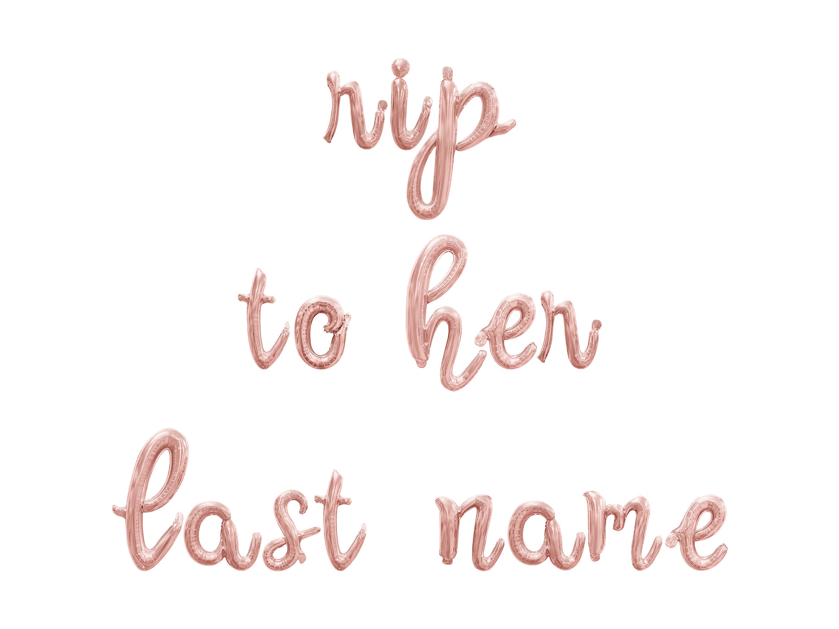 RIP to Her Last Name Cursive Letter Balloon Banner - Gold, Rose Gold ...