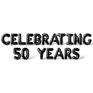 CELEBRATING 50 YEARS Letter Balloon Banner - 10 Color Options - 50th ...