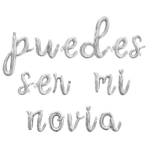 Puedes Ser Mi Novia Cursive Letter Balloon Banner - Gold, Rose Gold ...