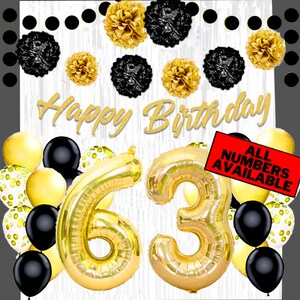 Silver & White 63rd Birthday Decorations for Women - 40" Number ...