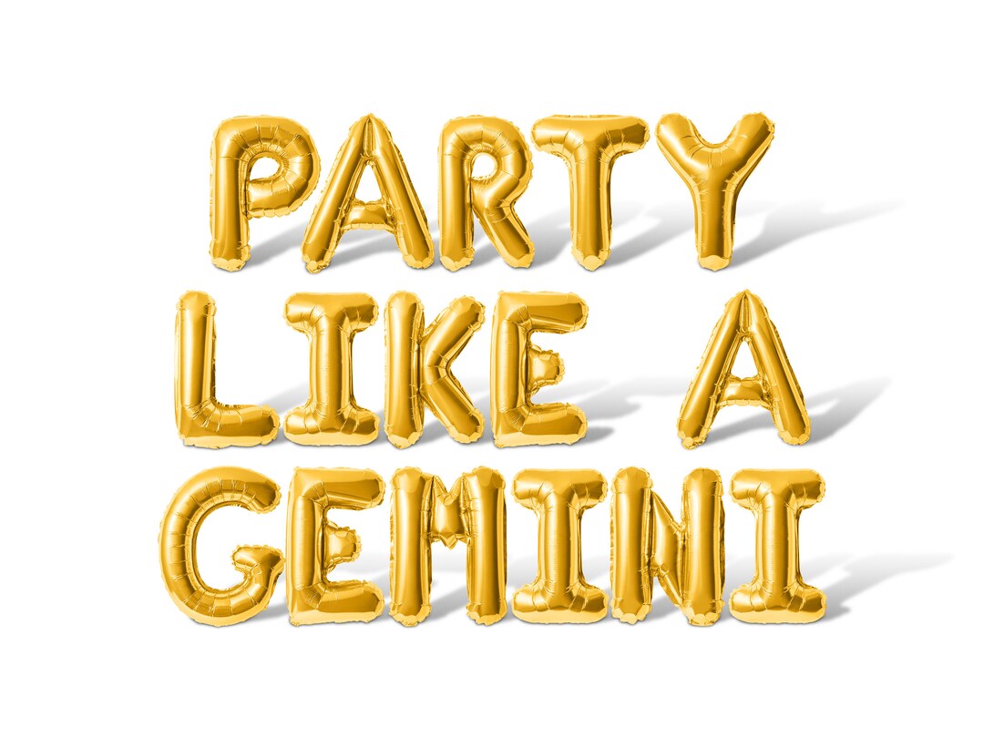 Party Like A Gemini Letter Balloon Banner - 10 Color Options - Gemini ...