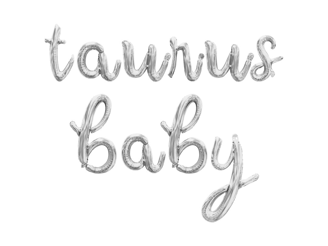 TAURUS BABY Cursive Script Letter Balloon Banner - Gold, Rose Gold ...