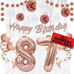 Silver & Black 87th Birthday Decorations for Women - 40" Number ...
