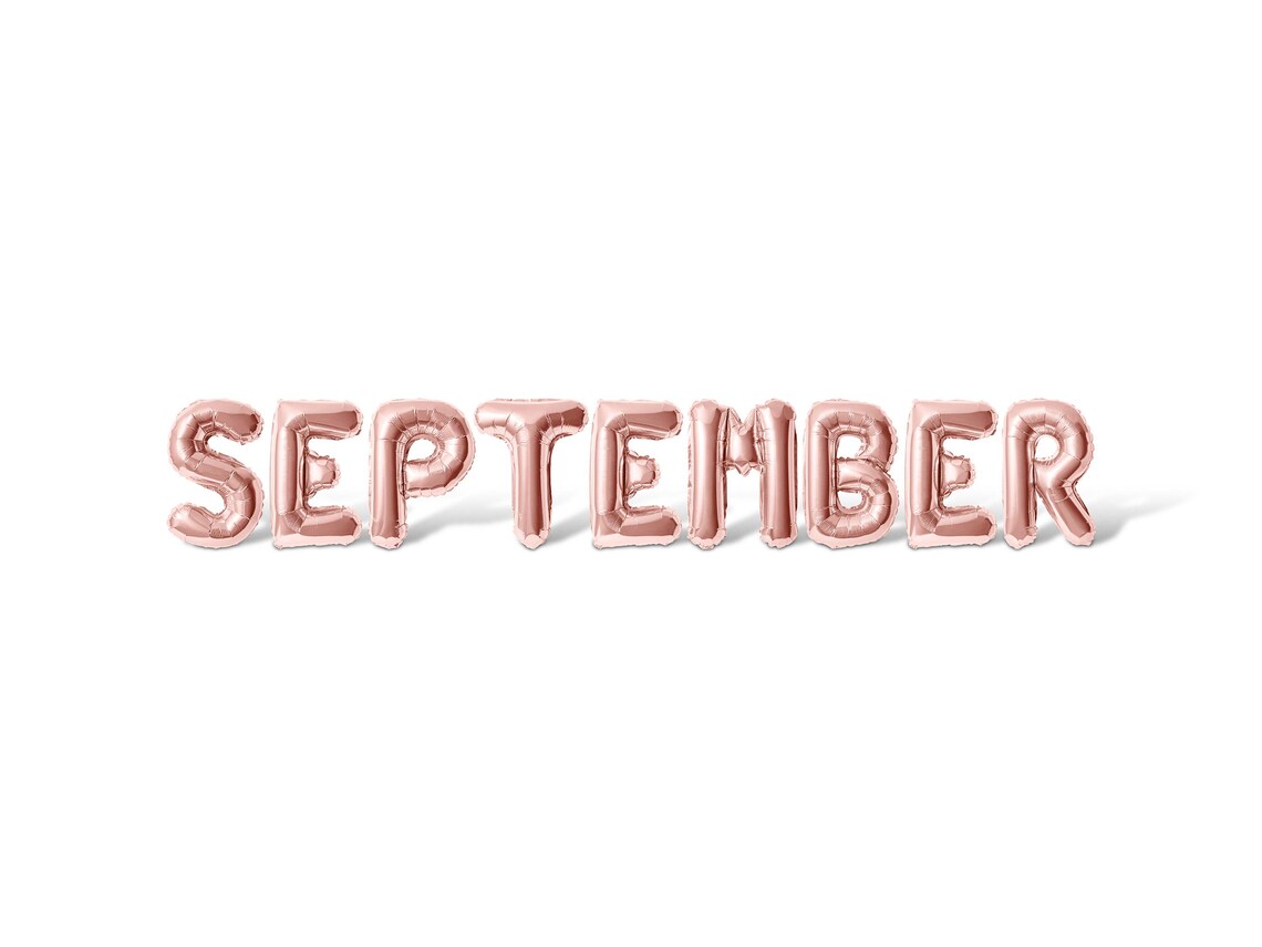 SEPTEMBER Letter Balloon Banner - 10 Color Options - September Birthday ...