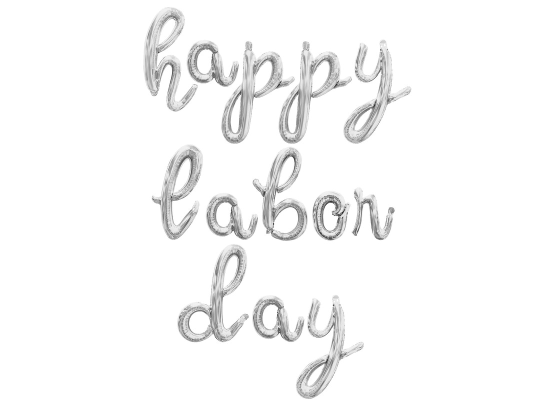 HAPPY LABOR DAY Cursive Letter Balloon Banner - Gold, Rose Gold ...