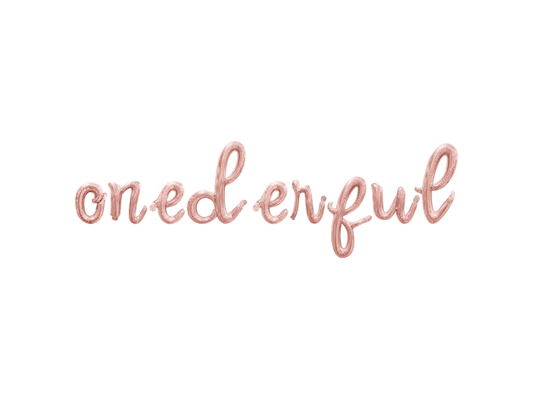 ONEDERFUL Cursive Letter Balloon Banner - Gold, Rose Gold & Silver ...