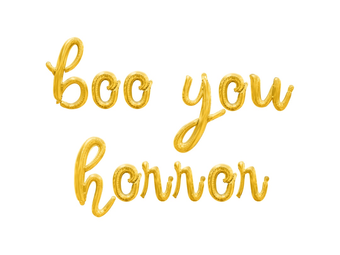 BOO YOU HORROR Cursive Letter Balloon Banner - Gold, Rose Gold & Silver ...