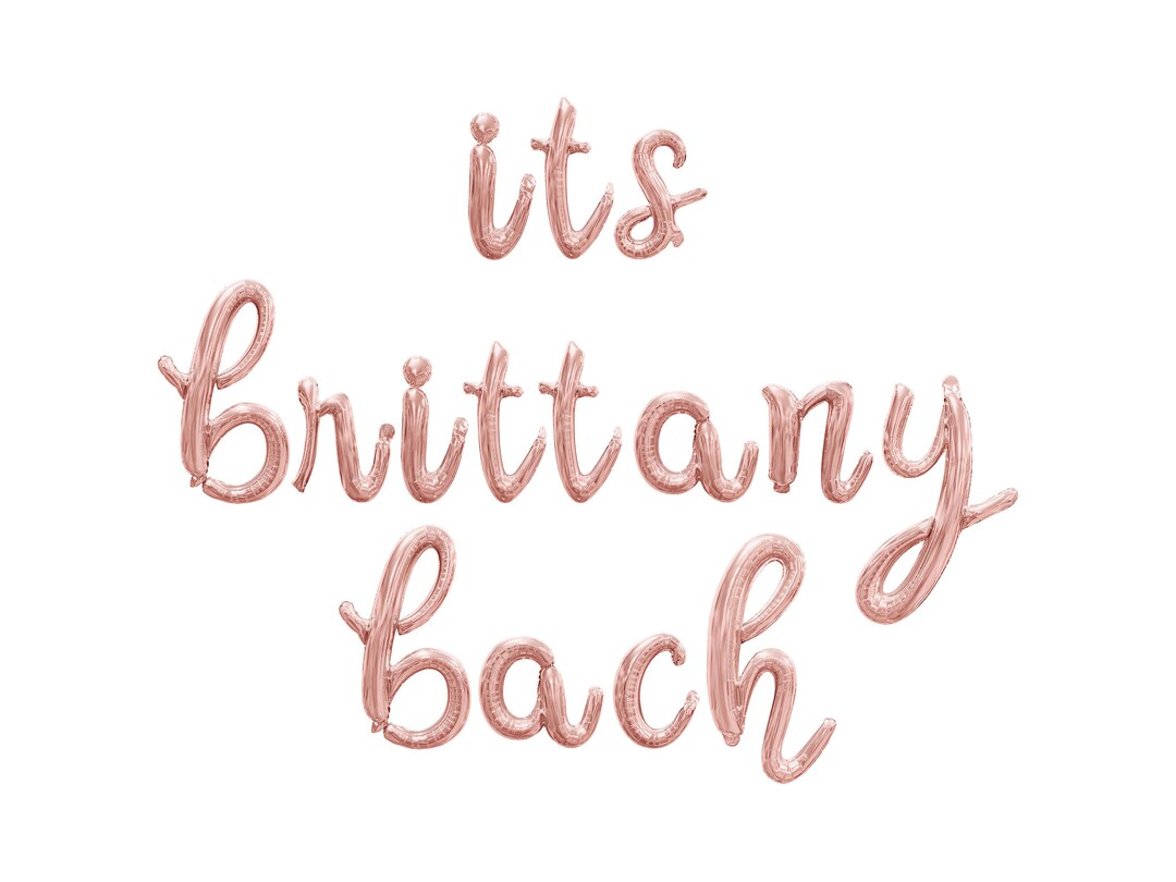 ITS BRITTANY BACH Cursive Letter Balloon Banner - Gold, Rose Gold ...