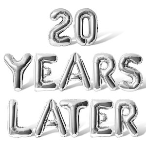 20 YEARS LATER Letter Balloon Banner - 10 Color Options - 20th ...