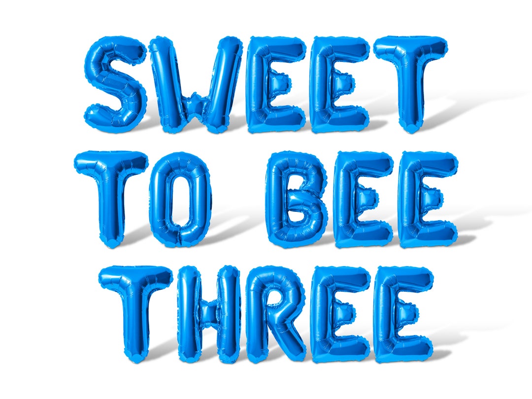 Sweet to Bee Three Letter Balloon Banner - 10 Color Options - 3rd ...