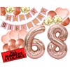 TWENTY ONE Cursive Letter and Number Balloon Banner - Gold, Rose Gold ...