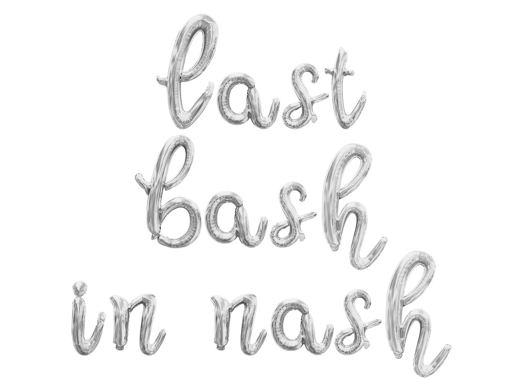 Last Bash in Nash Cursive Letter Balloon Banner -gold, Rose Gold ...