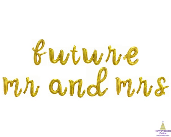 Future Mr and Mrs Cursive Letter Balloon Banner Gold Rose - Etsy