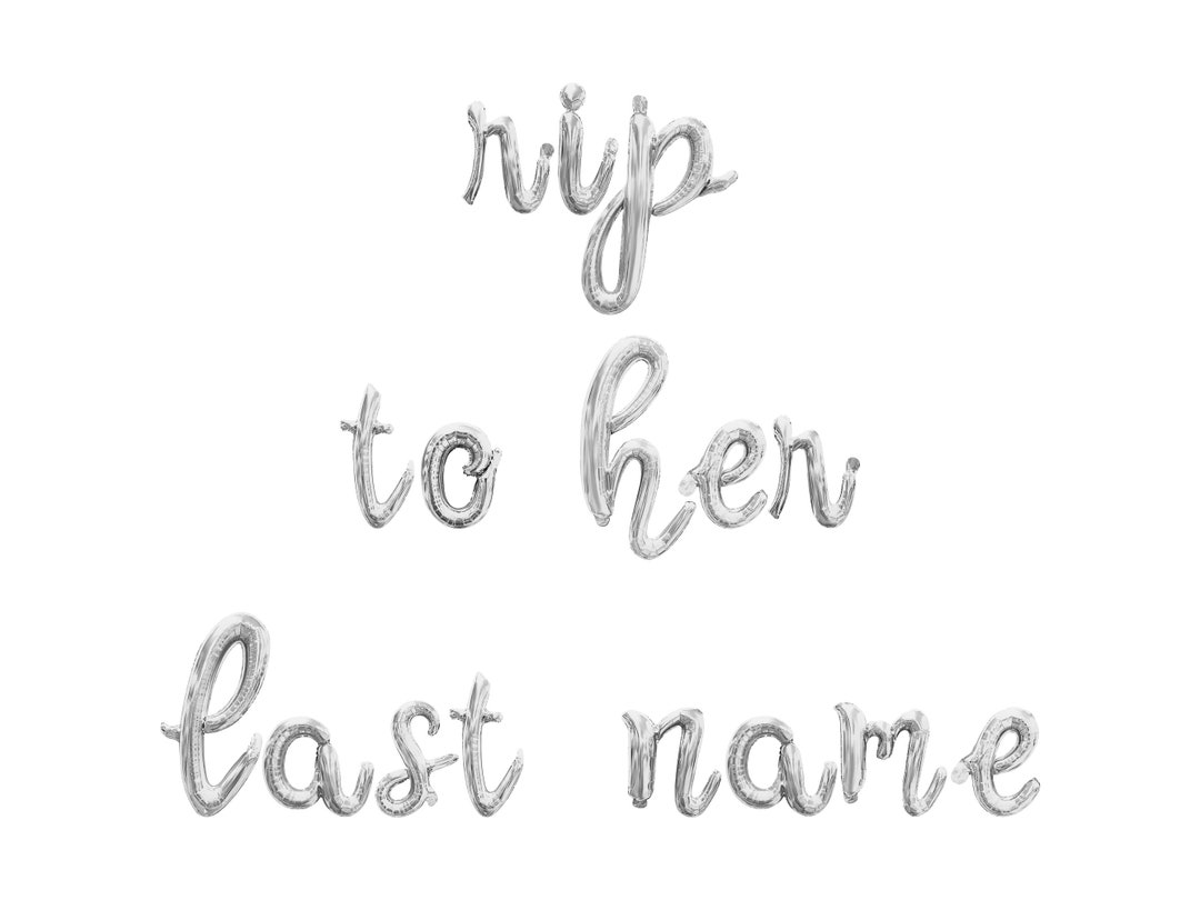 RIP to Her Last Name Cursive Letter Balloon Banner - Gold, Rose Gold ...