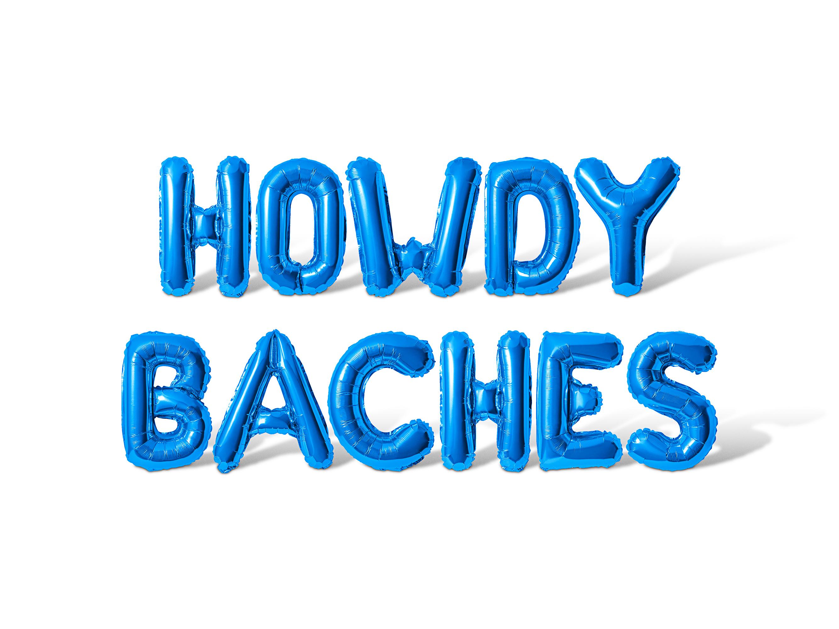 HOWDY BACHES Letter Balloon Banner - 10 Color Options - Bachelorette ...