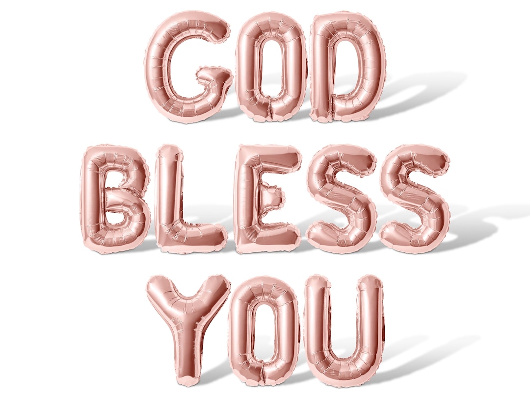 GOD BLESS YOU Letter Balloon Banner - 10 Color Options - Sacrament of ...