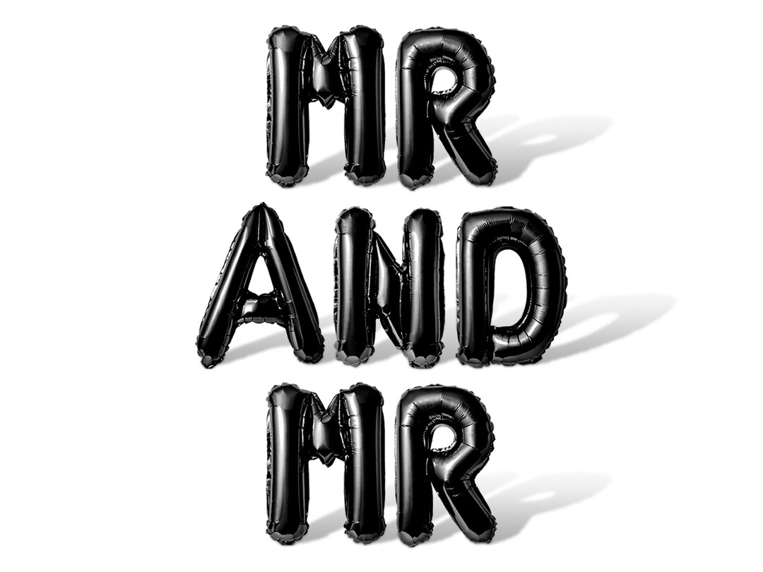 MR AND MR Letter Balloon Banner - 10 Color Options - Wedding Shower ...