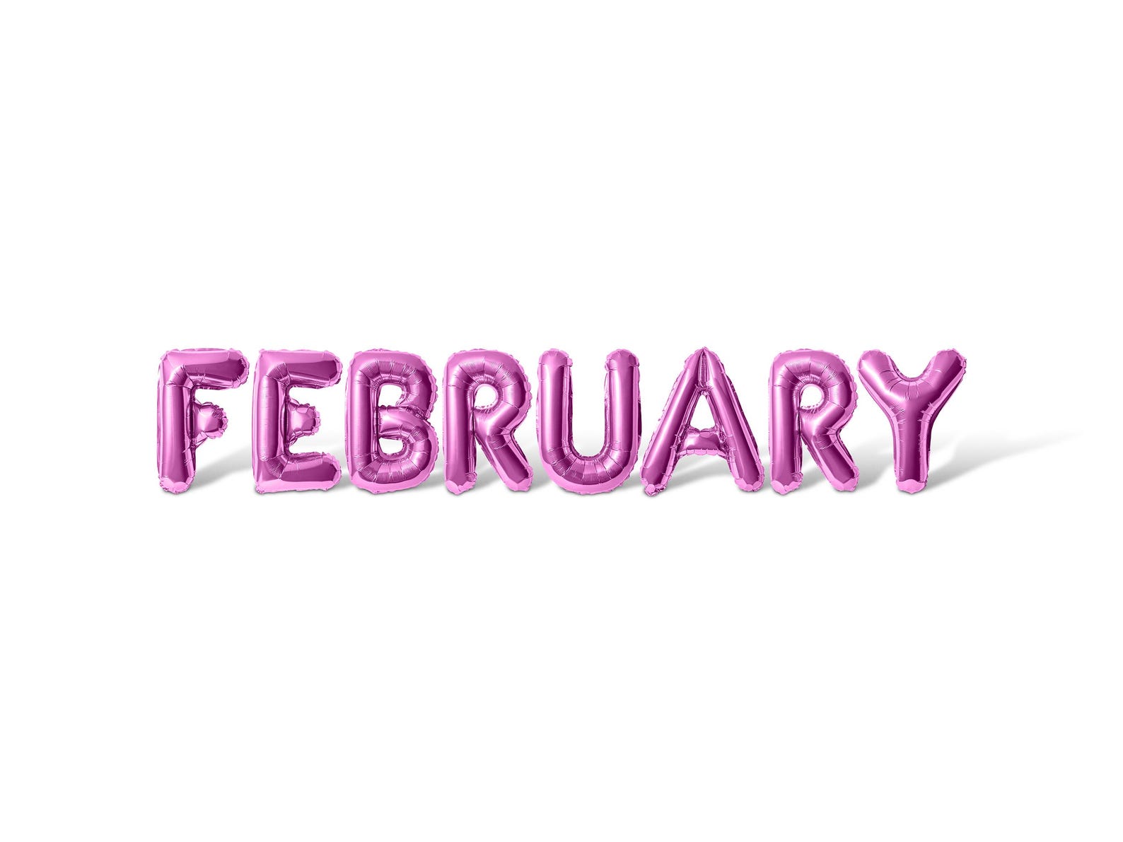 FEBRUARY Letter Balloon Banner - 10 Color Options - February Birthday ...