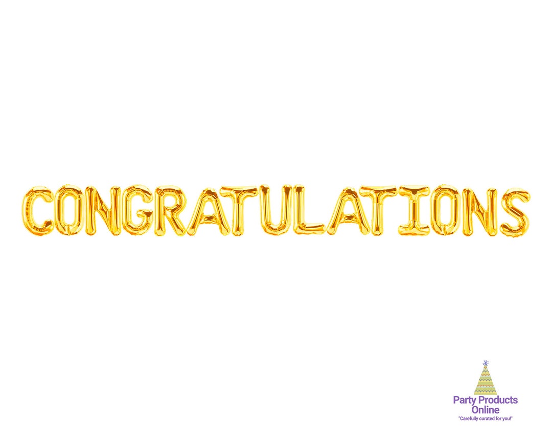 CONGRATULATIONS Letter Balloon Banner Gold Rose Gold - Etsy