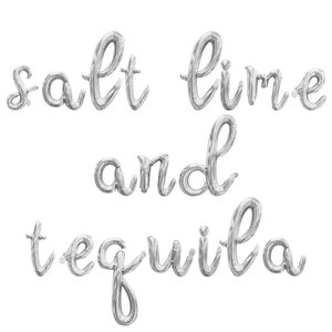 Salt Lime and Tequila Cursive Letter Balloon Banner - Gold, Rose Gold ...