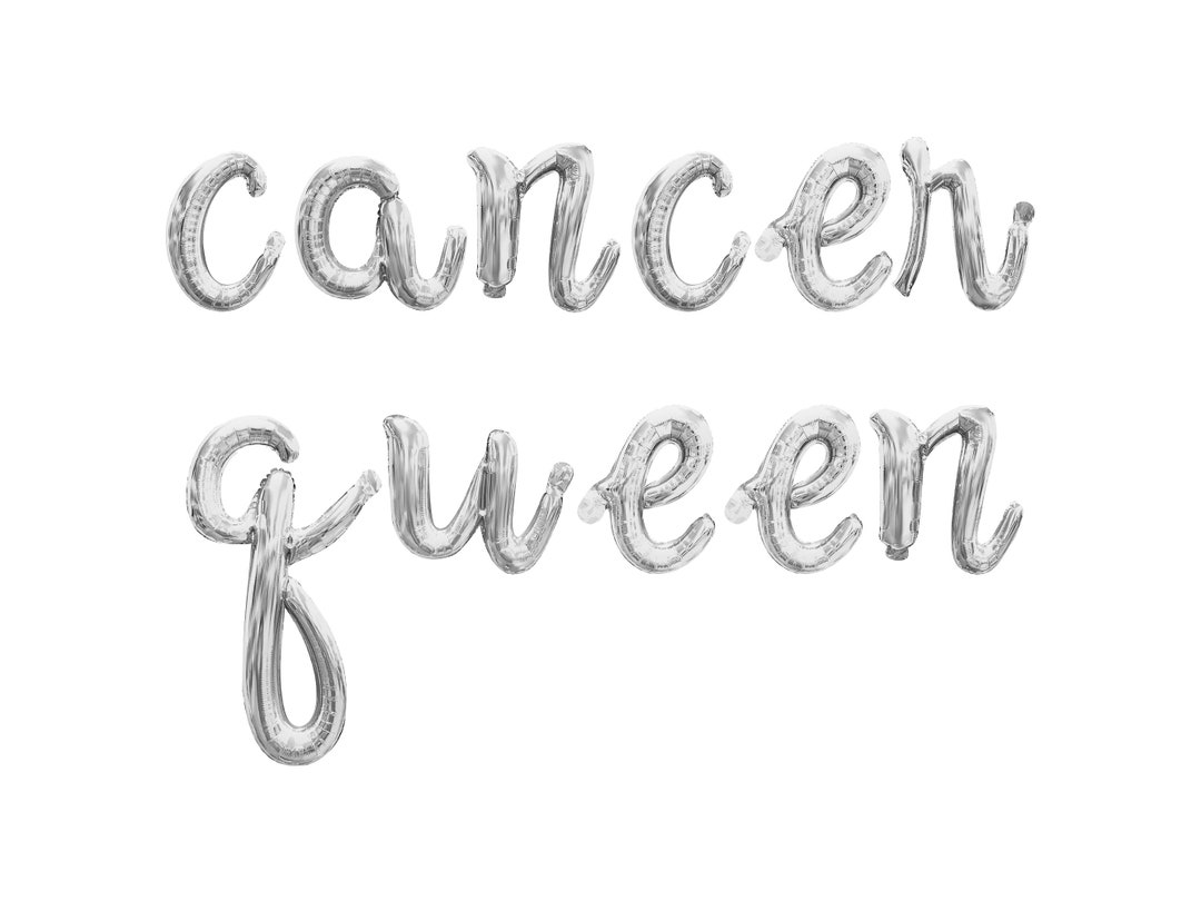 CANCER QUEEN Cursive Script Letter Balloon Banner - Gold, Rose Gold ...