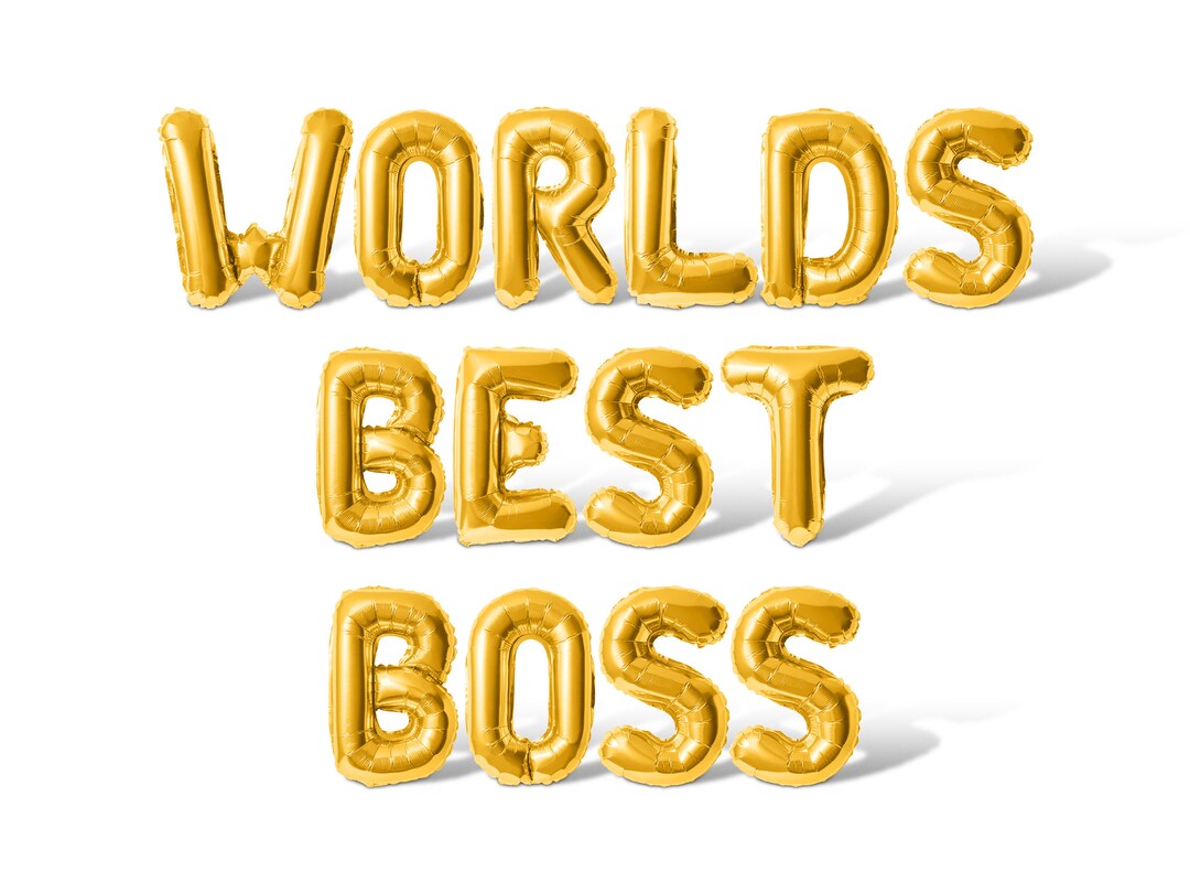 WORLDS BEST BOSS Letter Balloon Banner - 10 Color Options - Boss Day ...
