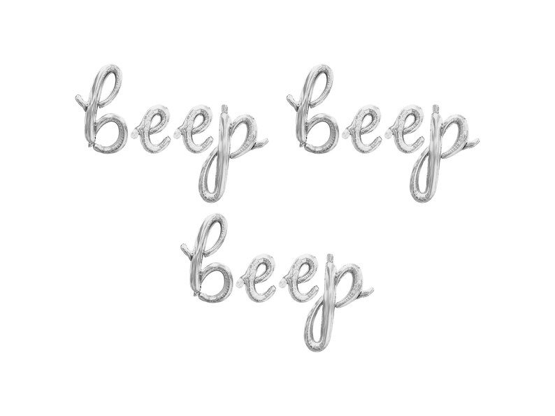BEEP BEEP BEEP Cursive Script Letter Balloon Banner - Gold, Rose Gold ...