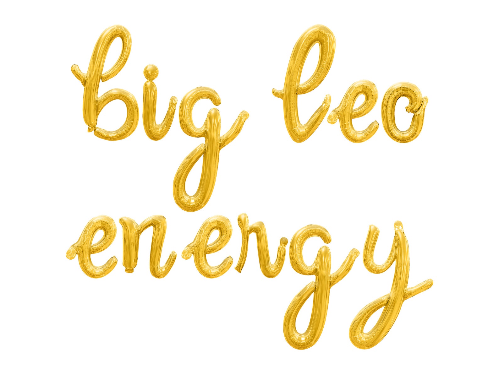BIG LEO ENERGY Cursive Script Letter Balloon Banner - Gold, Rose Gold ...