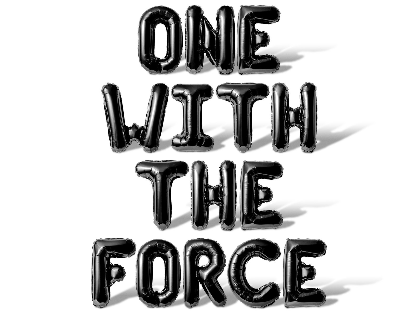 One With the Force Letter Balloon Banner - 10 Color Options - 1st ...