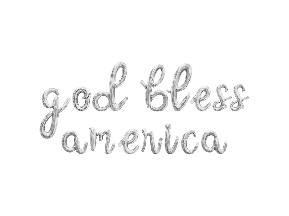 GOD BLESS AMERICA Cursive Letter Balloon Banner - Gold, Rose Gold ...
