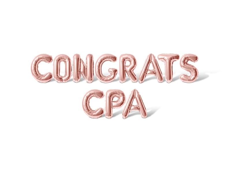 CONGRATS CPA Letter Balloon Banner - 10 Color Options - Graduation Day ...