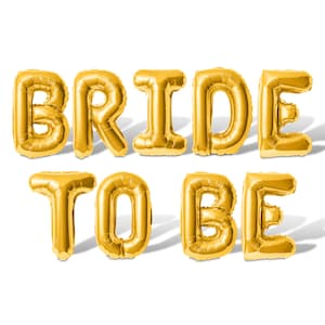 BRIDE TO BE Letter Balloon Banner - Gold, Rose Gold, Silver, Black ...
