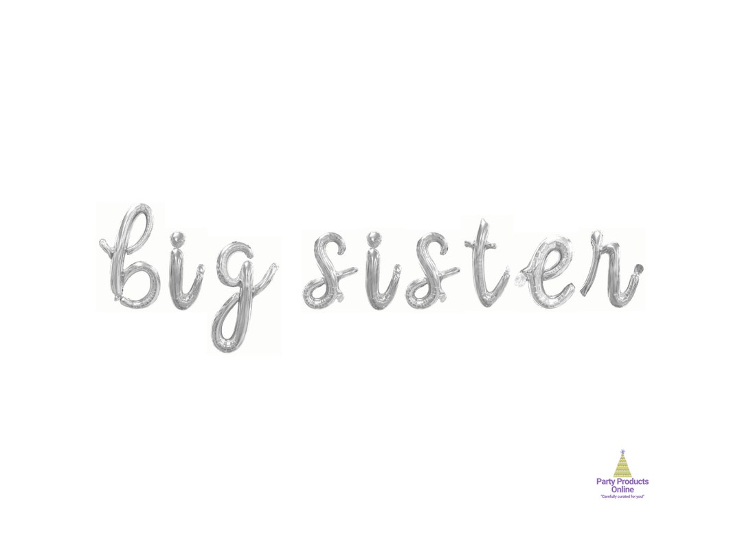 BIG SISTER Cursive Letter Balloon Banner Gold Rose Gold & - Etsy