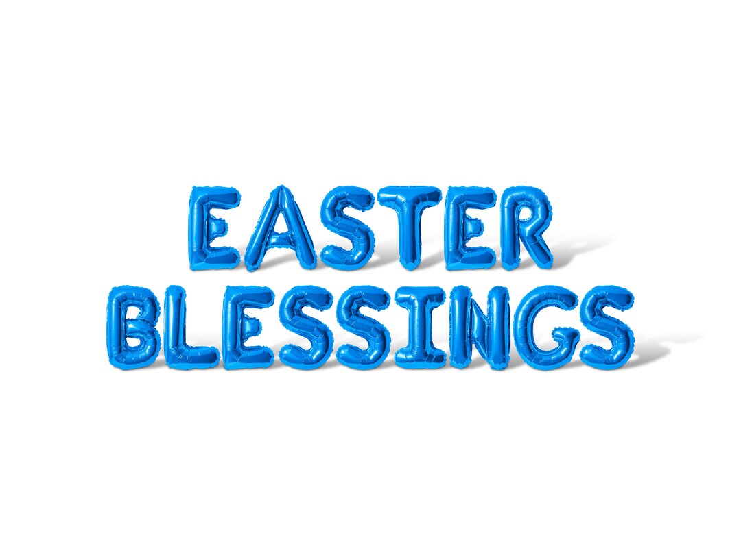 EASTER BLESSINGS Letter Balloon Banner - 10 Color Options ...