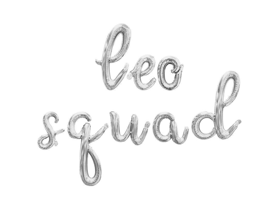 LEO SQUAD Cursive Script Letter Balloon Banner - Gold, Rose Gold ...