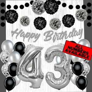 Rose Gold 43rd Birthday Decorations for Women 40 Number Balloons ...