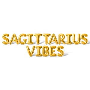 SAGITTARIUS VIBES Letter Balloon Banner - 10 Color Options - Birthday ...
